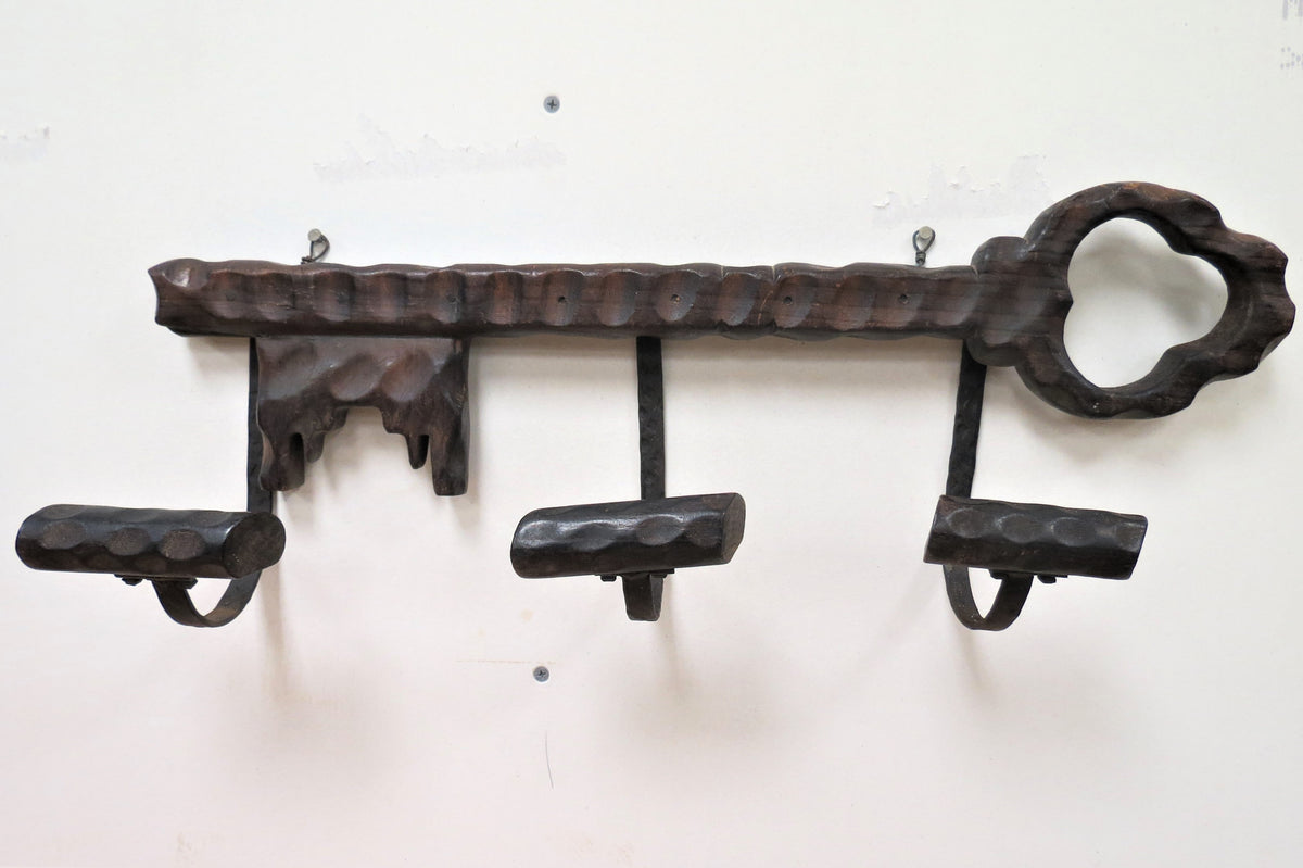 Antique French Oak and Wrought Iron Hat Rack – No. 7 Pickery Place